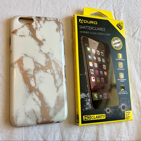 Accessories | Iphone 6 Rose Gold Marble Case W Shatter Guard | Poshmark